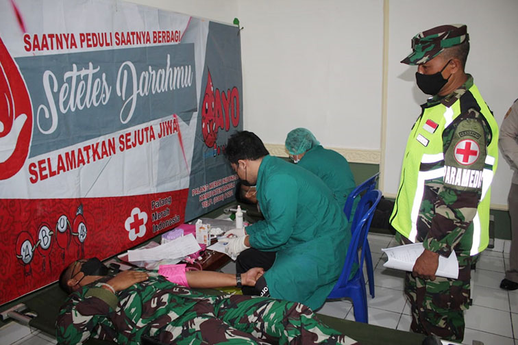 Peringati HUT ke-60 Korem 163/Wira Satya, Kodim 1626/Bangli Gelar Donor Darah - PATROLIPOST